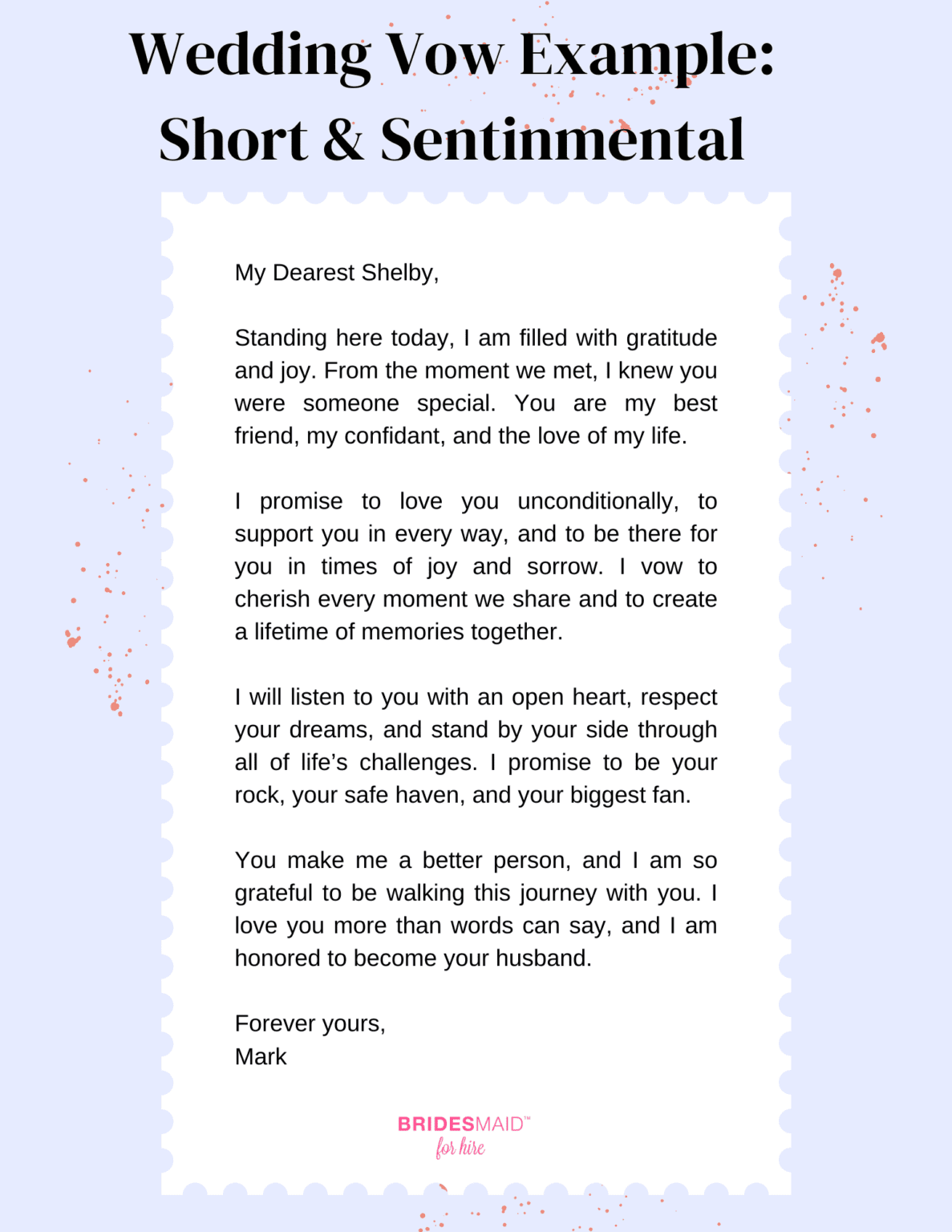 Wedding Vow Examples: 100 Vows to Inspire You - Bridesmaid For Hire