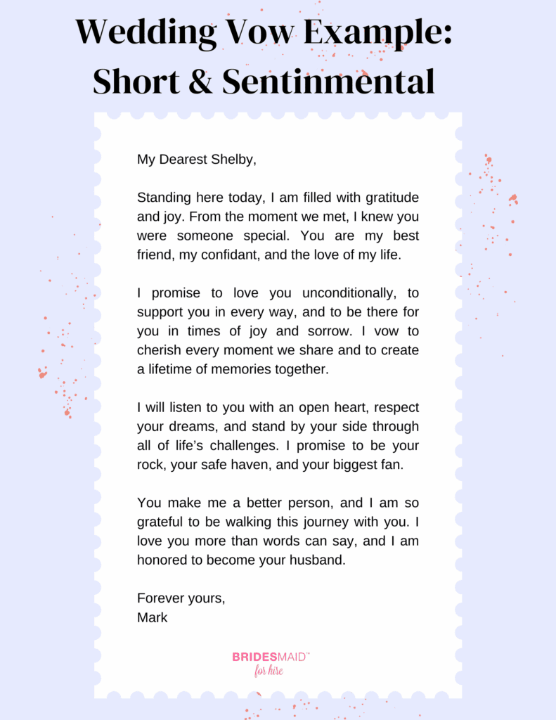 Wedding Vow Examples: 100 Vows to Inspire You - Bridesmaid For Hire