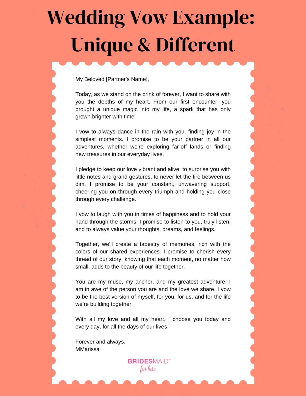 Wedding Vow Examples: 100 Vows to Inspire You - Bridesmaid For Hire