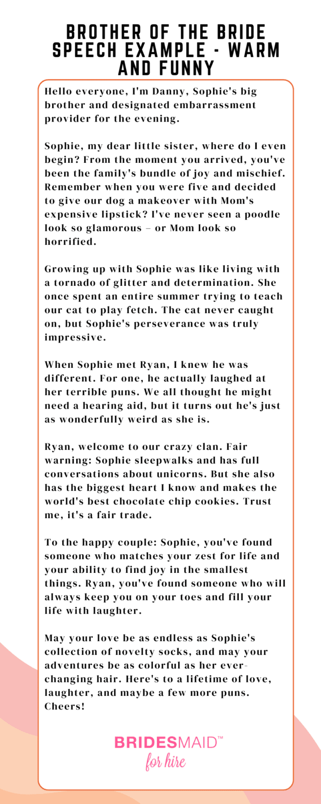 10 Sentimental & Funny Brother of the Bride Speech Examples