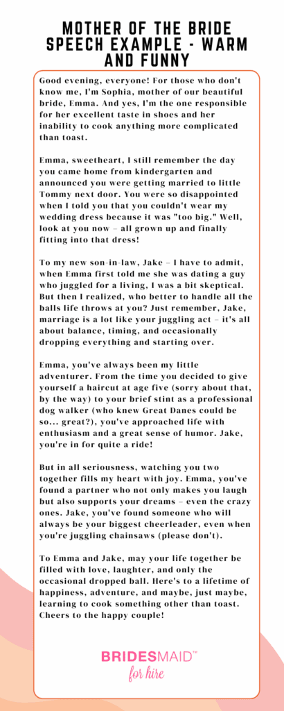 Mother of the Bride Speech Examples: 15 inspiring Examples - Bridesmaid ...