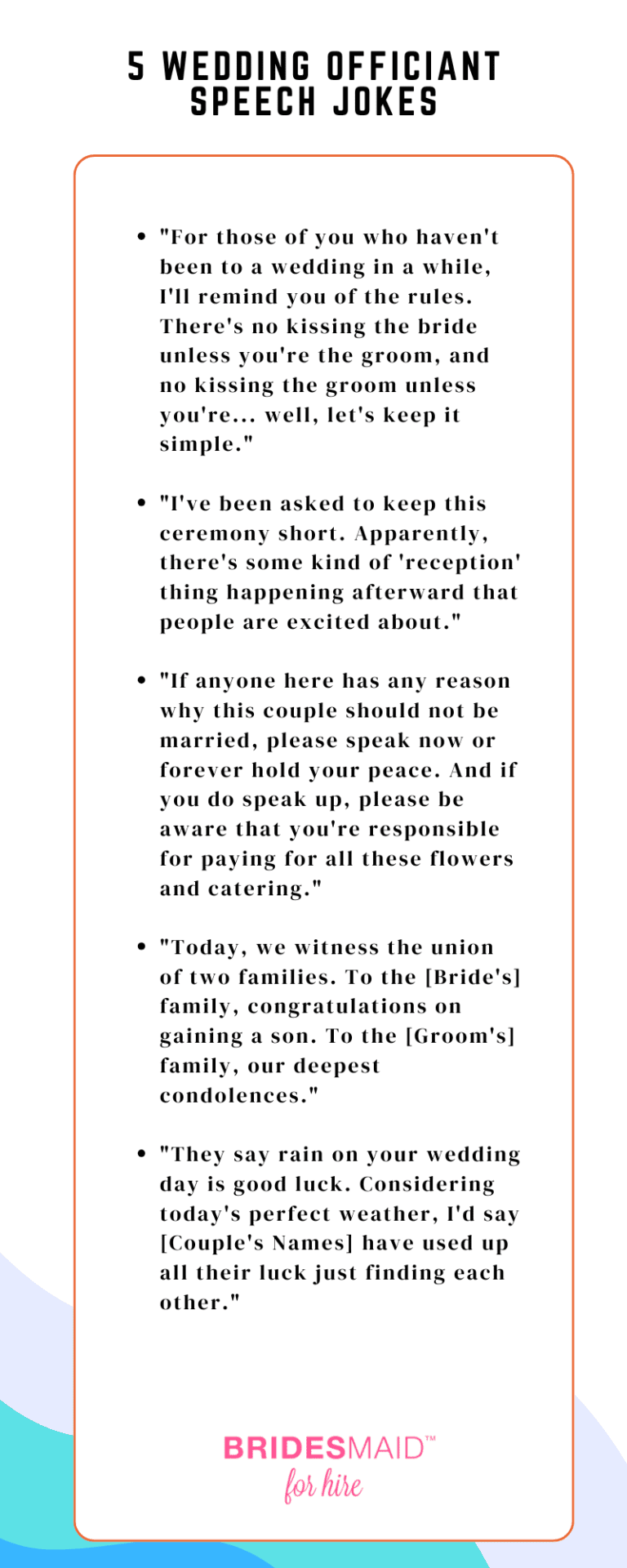 Wedding Officiant Speech Jokes for a Memorable Ceremony