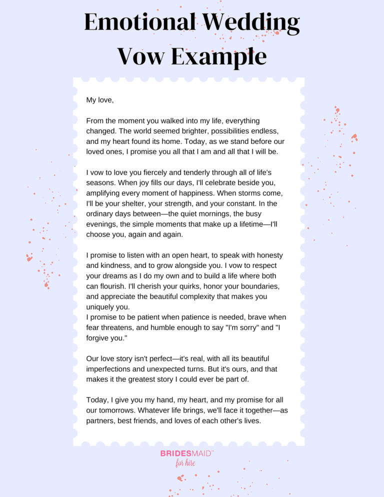 Emotional Wedding Vow Examples for a Memorable Ceremony