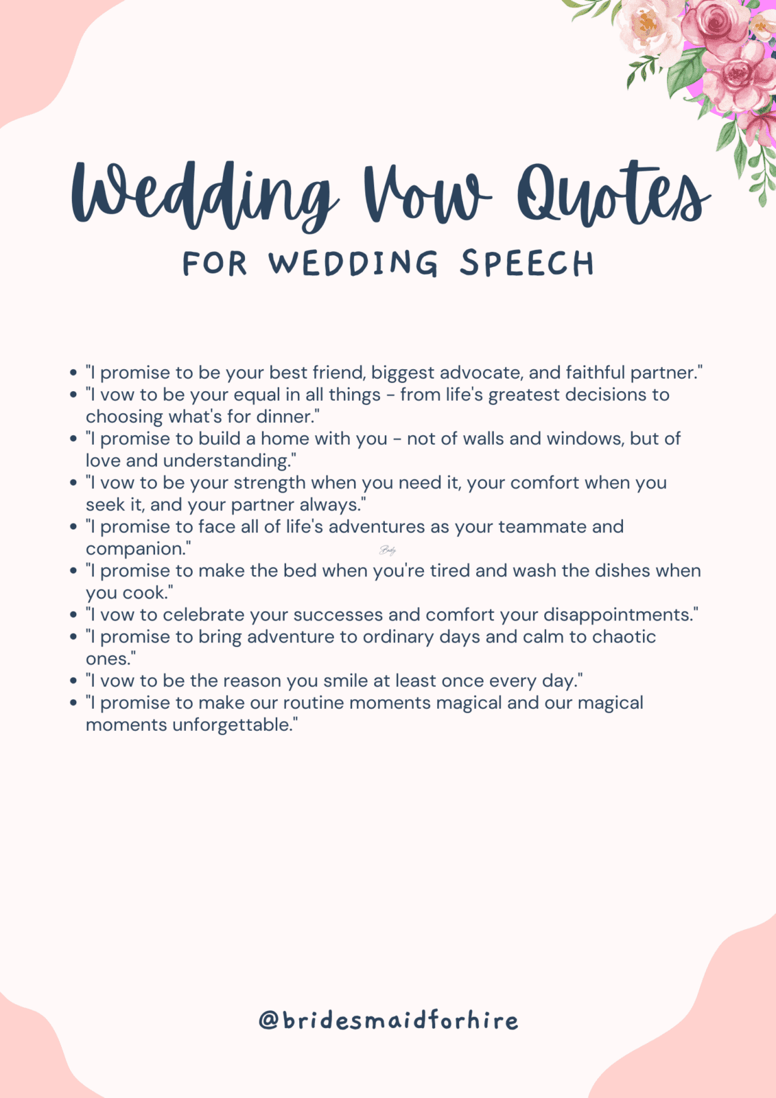 100 Wedding Vow Quotes to Use in 2025 | Bridesmaid For Hire