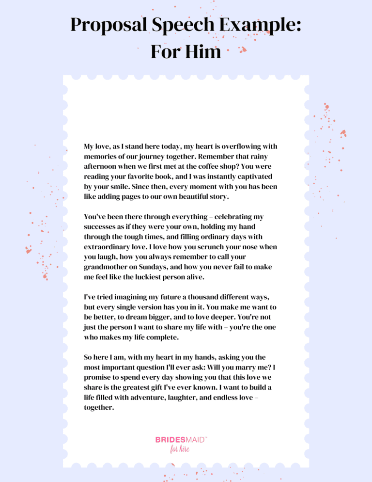 Mastering the Art of Proposal Speeches: A Guide for Him - Bridesmaid ...