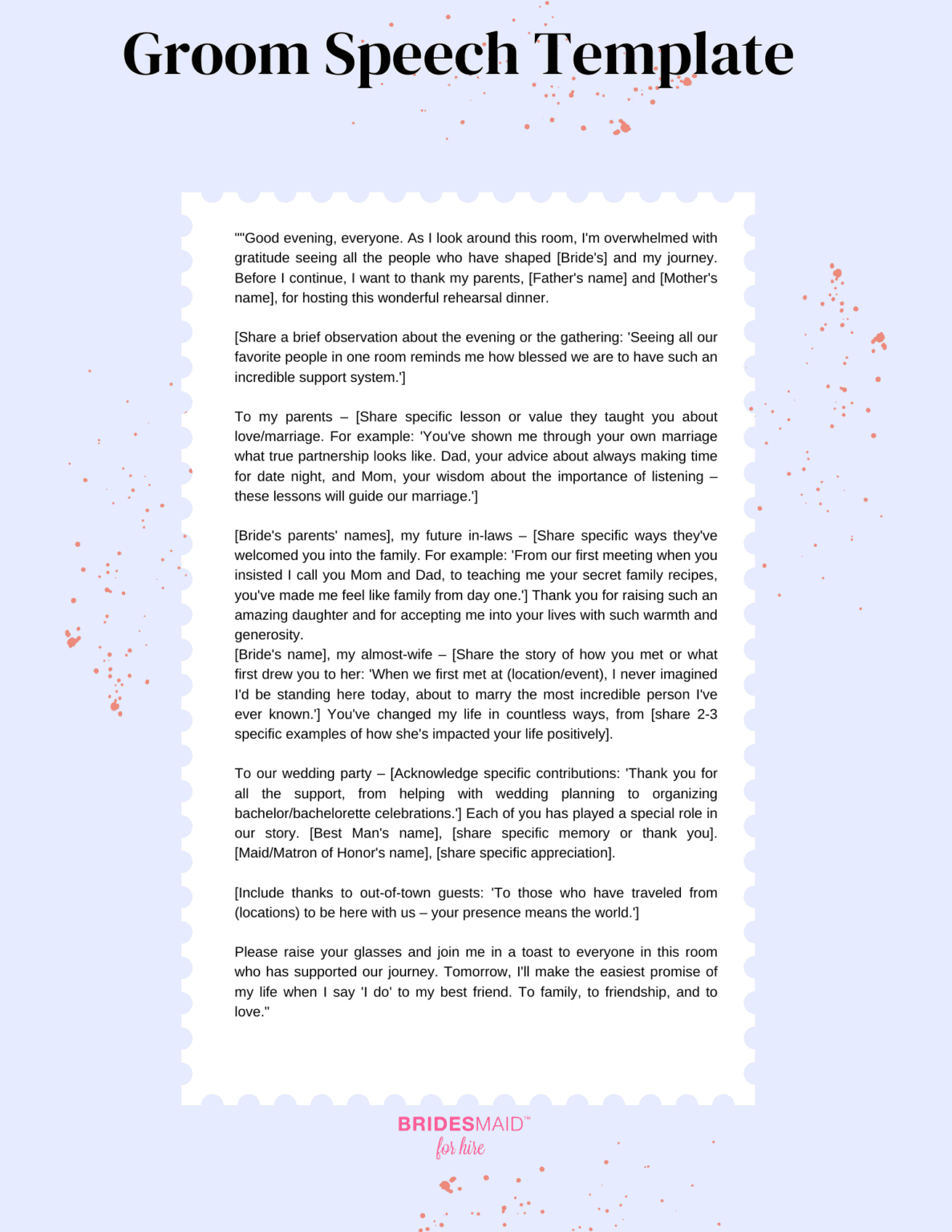 Groom Speech Examples to Inspire Your Wedding Toast - Bridesmaid For Hire