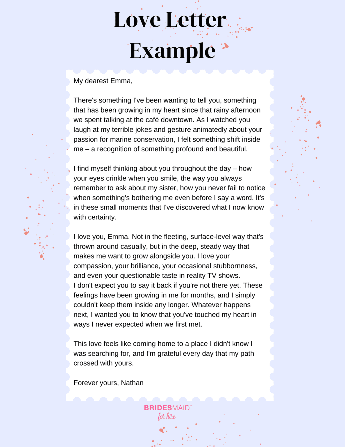 Love Letter Examples for Every Relationship - Bridesmaid For Hire